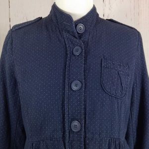 Flying Tomato | Jackets & Coats | Flying Tomato Blue Polka Dot Cotton ...